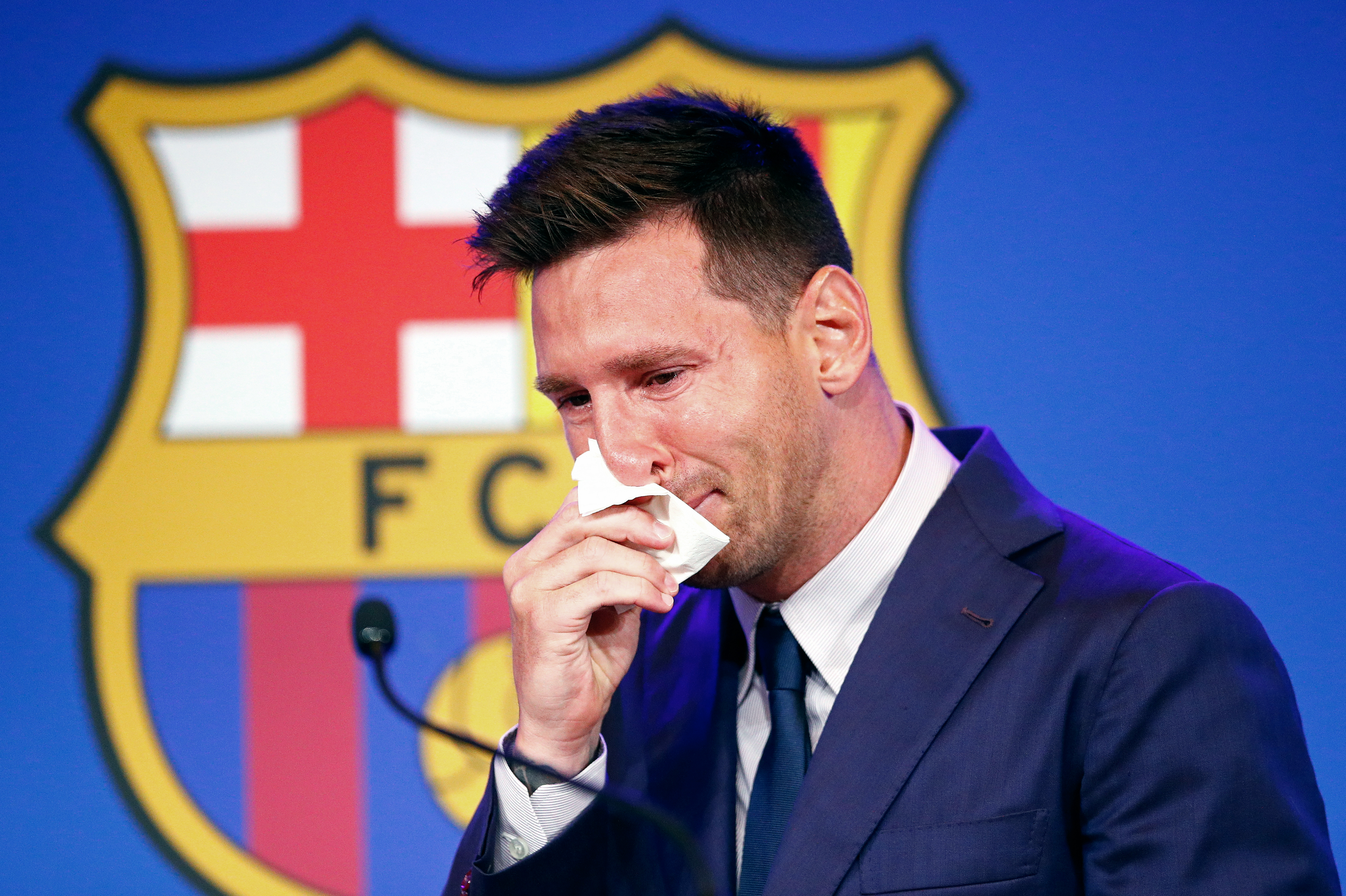 Lionel Messi of Barcelona Press Conference - ICON